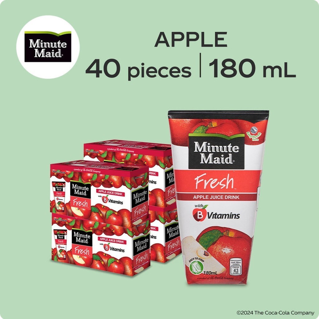 Minute Maid Fresh Apple Tetra Juice 180mL - Pack of 40 | Shopee Philippines