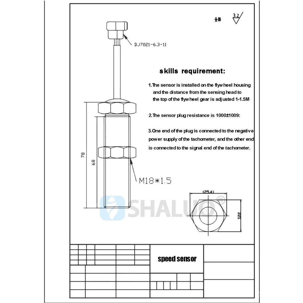 Engine Magnetic Speed Sensor M18 Screw Brass transmition diesel ...