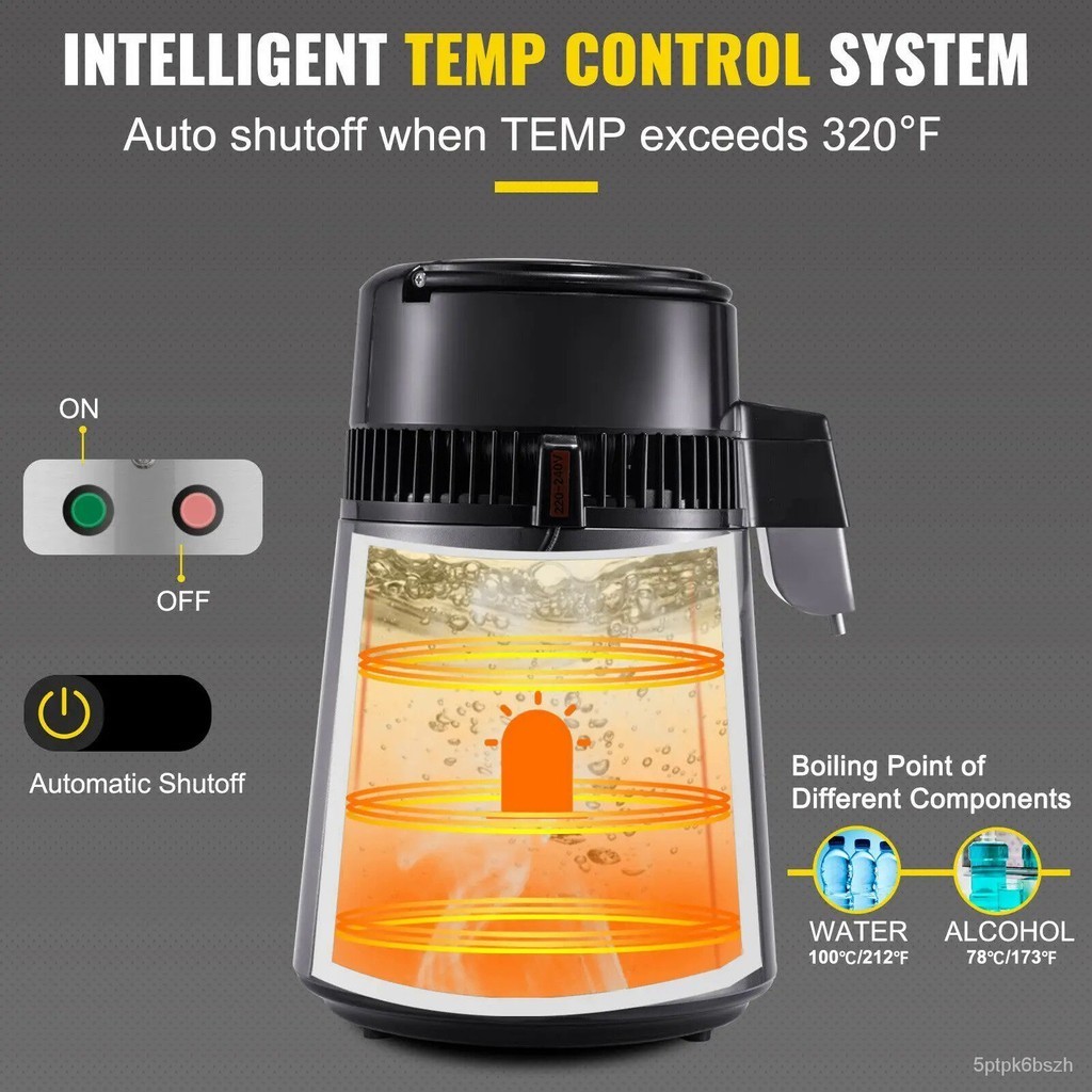 VEVOR 4L Water Distiller 304 Stainless Steel Home Distilled Water ...