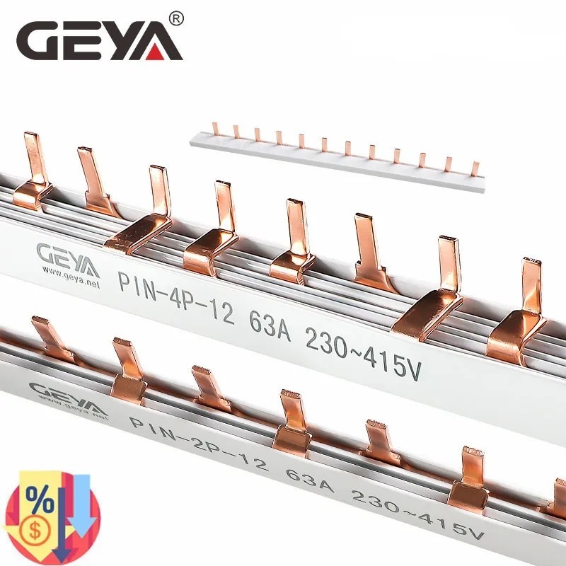 GEYA Pin & Fork Type 1.4mm Copper Busbar for Circuit breaker 12 Way MCB ...