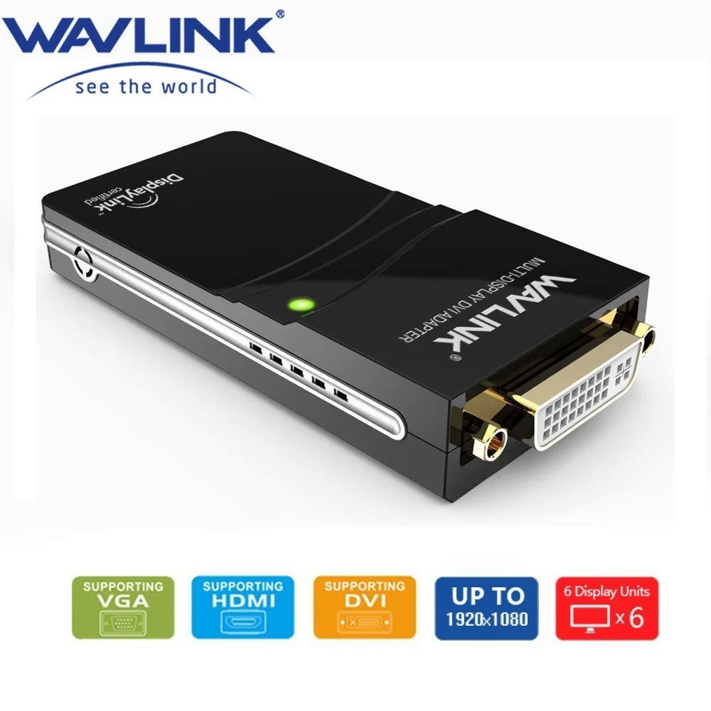 Wavlink USB 2.0 to DVI/VGA/HDMI Video Graphics Display Adapter (HDTV ...