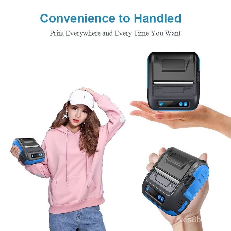 Portable Bluetooth Printer Pos 80mm Thermal Barcode Printer 3 inch ...