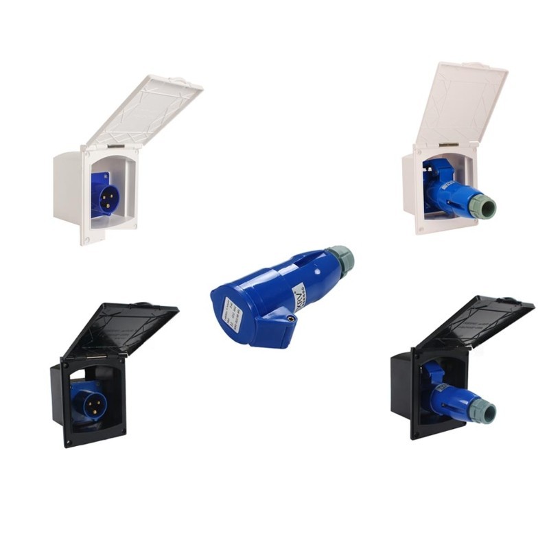 ☃RV Inlet Socket Flush 16A External Flush Inlet Socket for Camper AOS ...