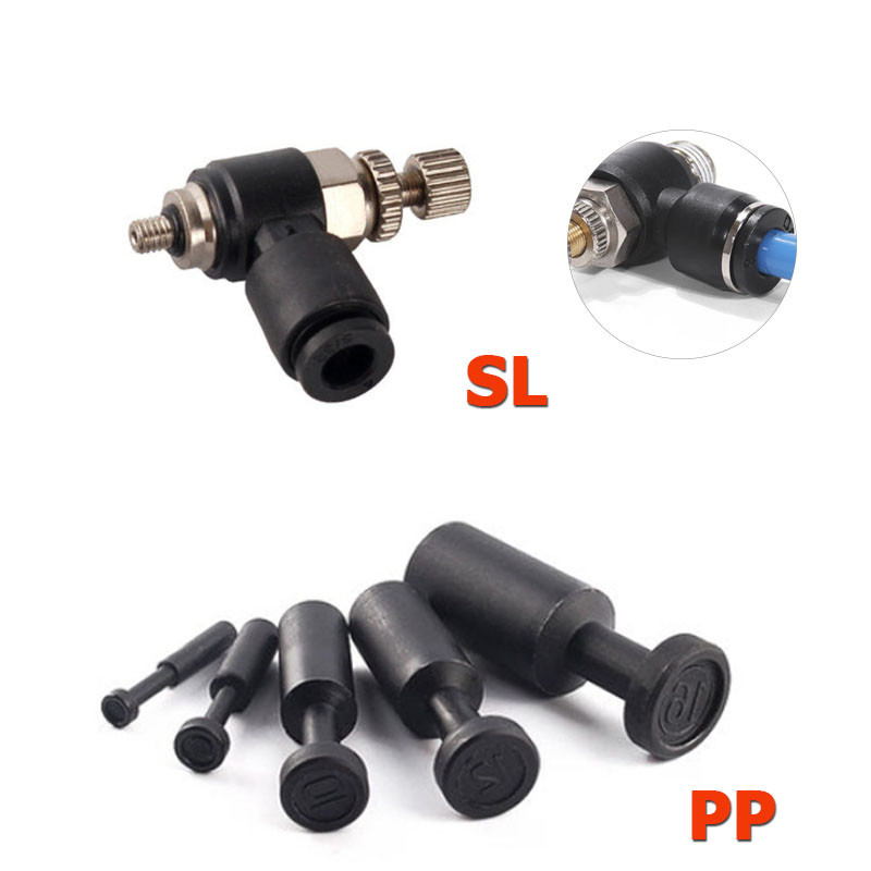 1/2/3PCS SL PP Pneumatic Fitting Pipe Connector Bulkhead Air Quick Coupling Release Water Push ...