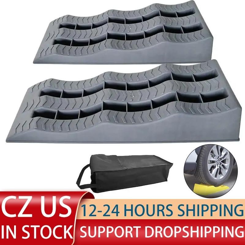 ~Car Leveling Ramps 2pcs RV Wheel Chocks 3-Step Camper Leveling Blocks ...