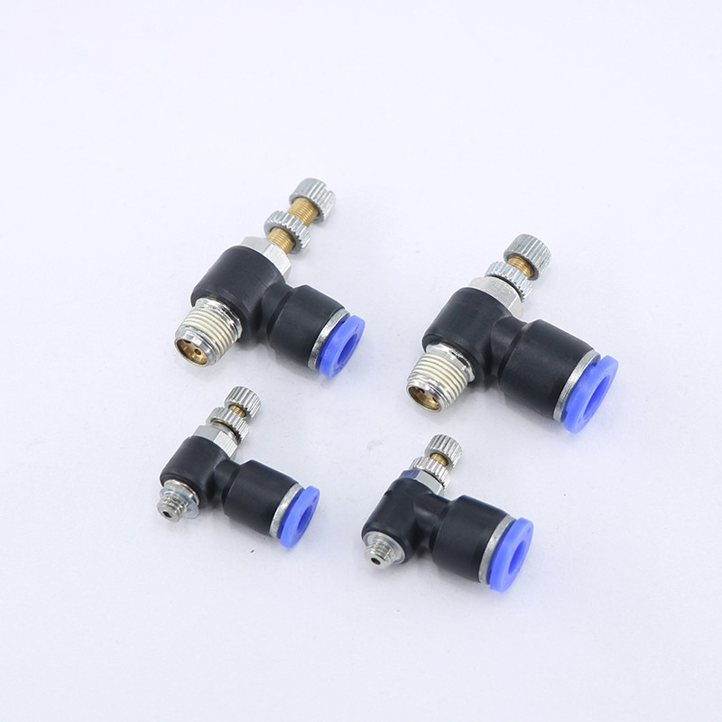 Blue pneumatic connector SL 4/6/8/10 / 12mm series pneumatic throttle speed control valve ...