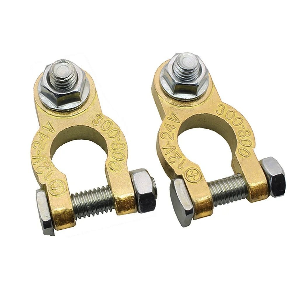 Brass Battery Terminal Connectors, Top Post Battery Terminals Clamp Set ...