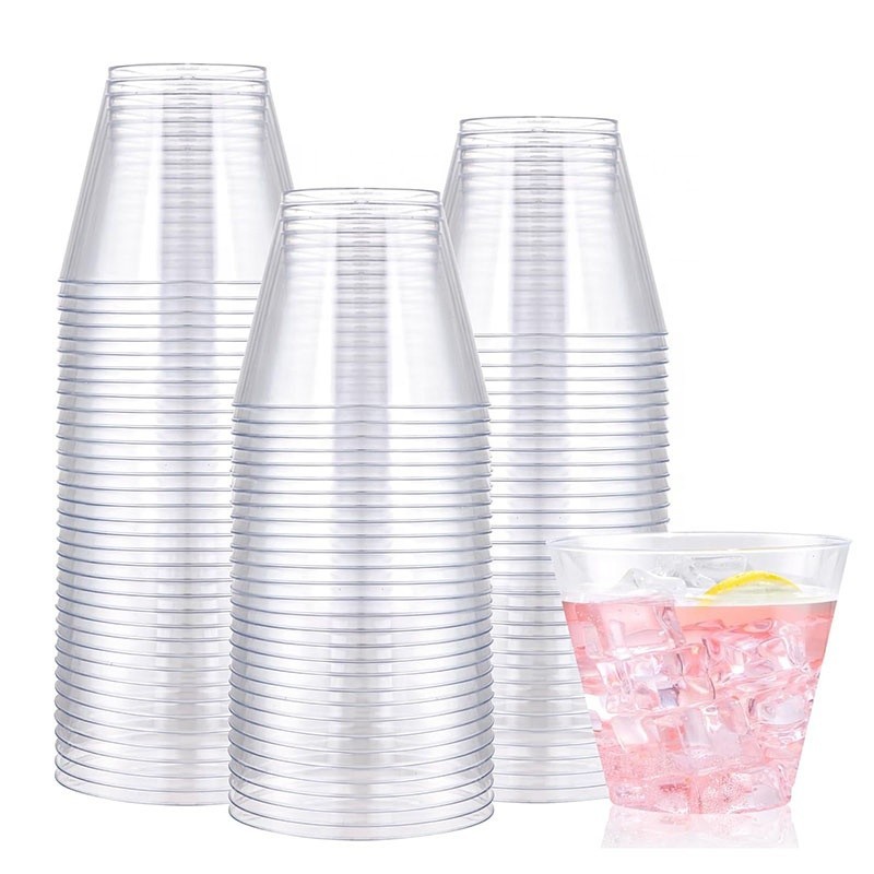 Clear Plastic Cups 9 OZ Heavy Duty Disposable Plastic Cups For Cocktail ...