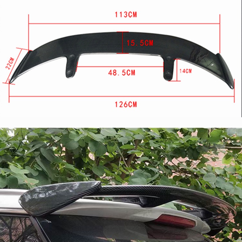 ♨For Dacia lodgy Spoiler ABS Plastic Carbon Fiber Look Hatchback Roof ...