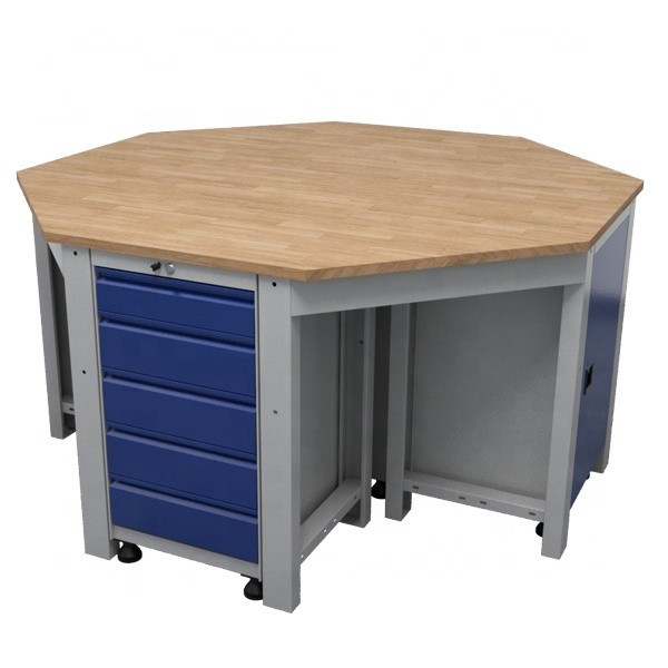 Workshop Garage lab stainless steel tool storage table workbench work ...