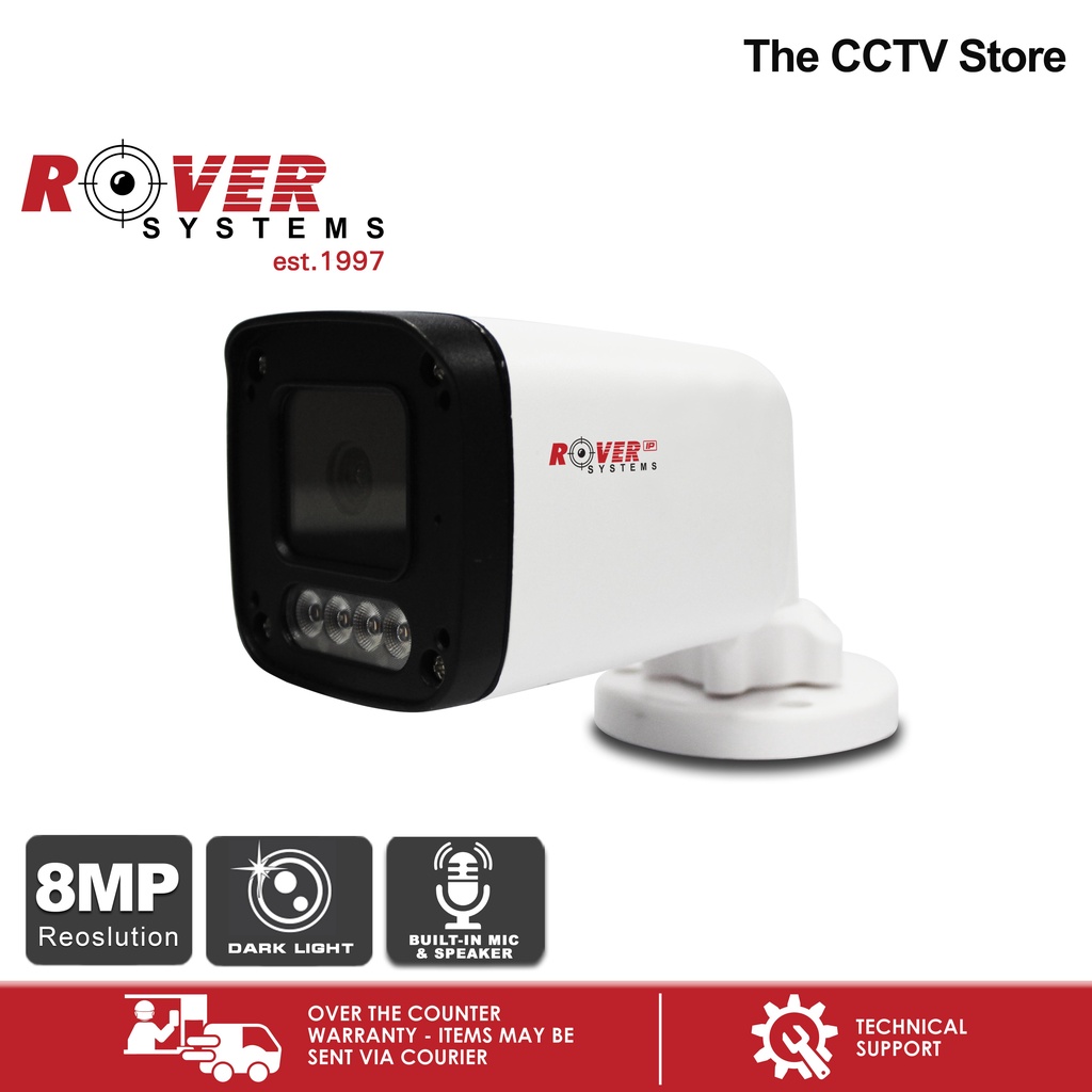 Rover Systems 8MP PoE DUAL LIGHT Bullet DARK LIGHT IP Security CCTV ...