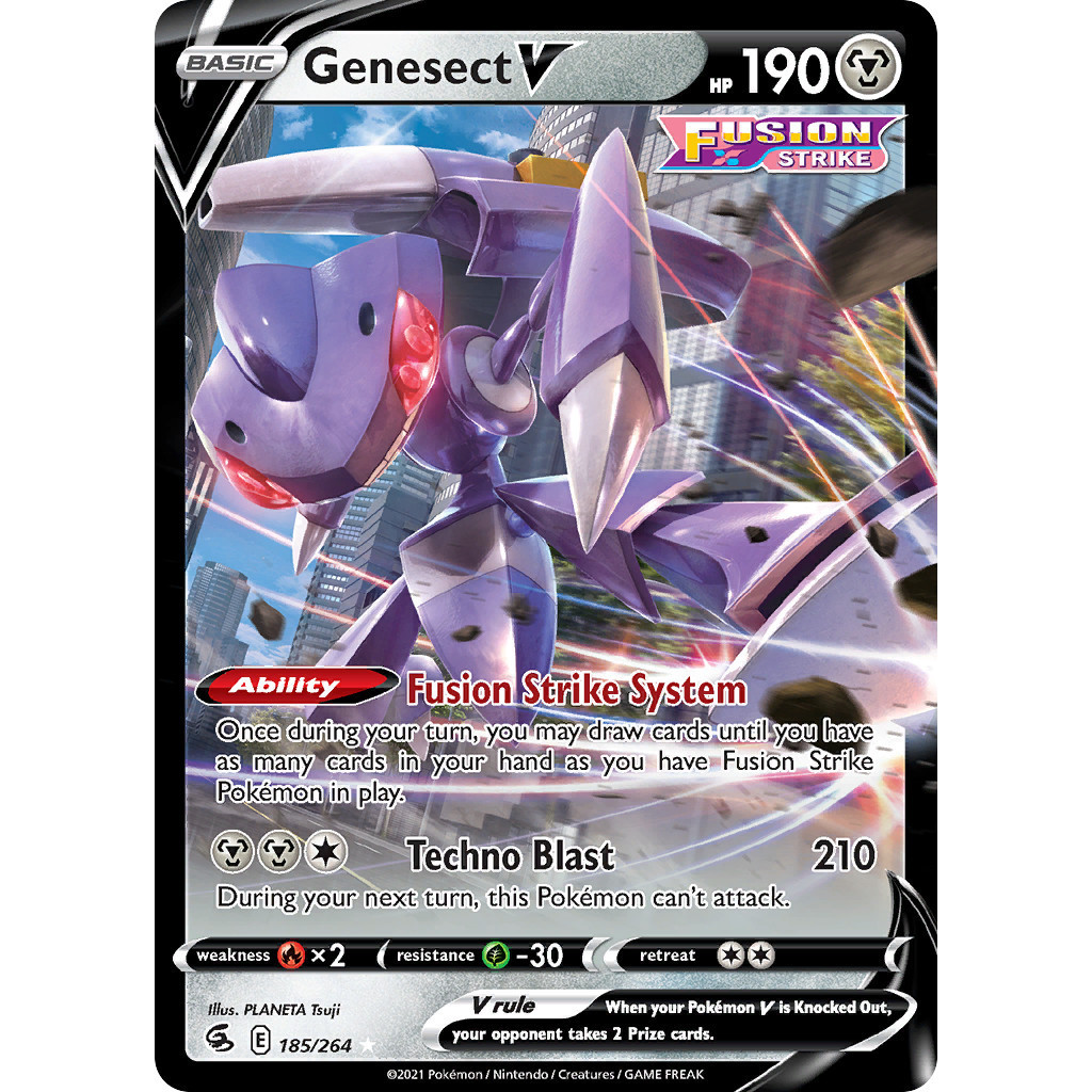 Genesect V - 185/264 - Ultra Rare - Fusion Strike - Pokemon TCG ...
