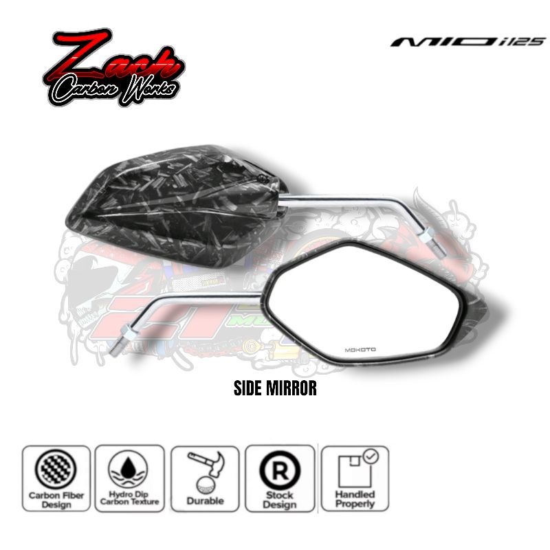 NEW!! Yamaha Mio i125 forged hydro dip carbon side mirror | Shopee ...