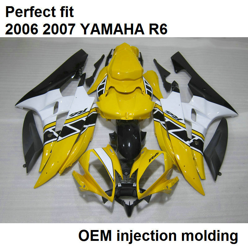 【Injection molded fairing body kit for Yamaha YZF R6 2006 2007 yellow ...