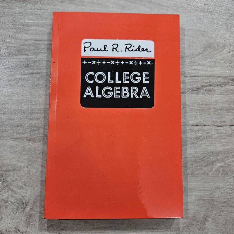 paul rider COLLEGE ALGEBRA | Shopee Philippines