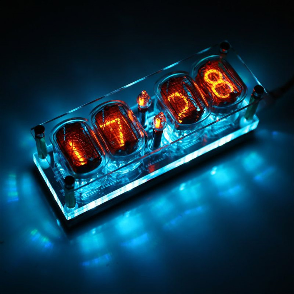 ☄IN-12 Glow Tube Clock 4-bit Integrated IN12 Glow Tube Clock Seven ...