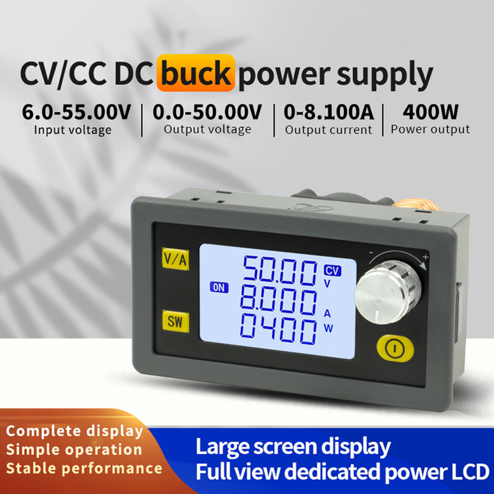 ☻DC DC Buck Boost Converter CC CV 0-50V 8.1A 400W Power Module ...