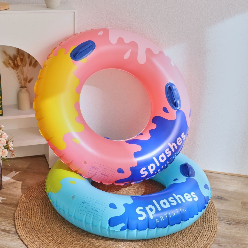 Splash Art Pool Foats Swimming Ring with Handle Adult Inflatable Pool ...