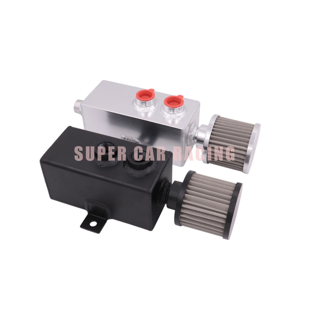 Universal 1L Car Oil Catch Can Tank Aluminum Fuel Tanks with Breather ...