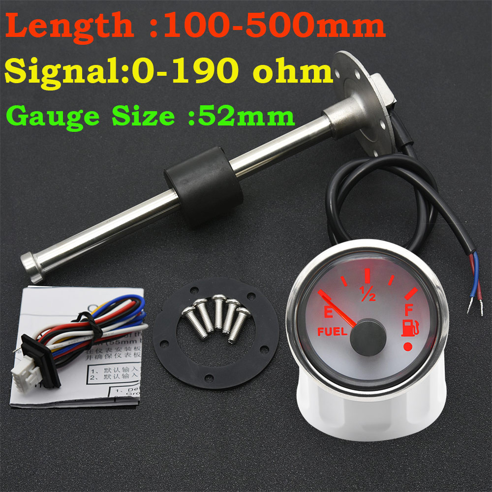 ★AD New 52mm Pointer Fuel Level Gauge with Alarm for Stainless Steel ...