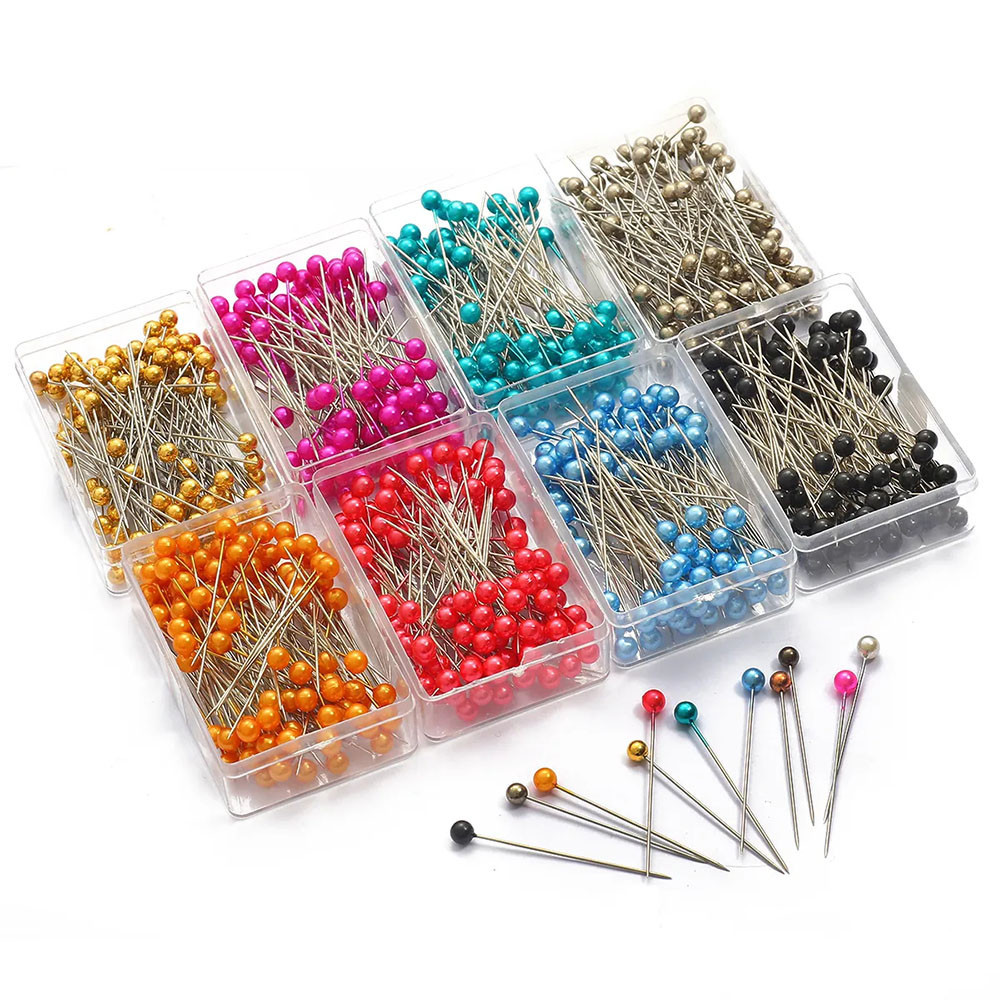 1.5inch 100pcs Sewing Pins for Fabric with Colored Ball Head Straight ...