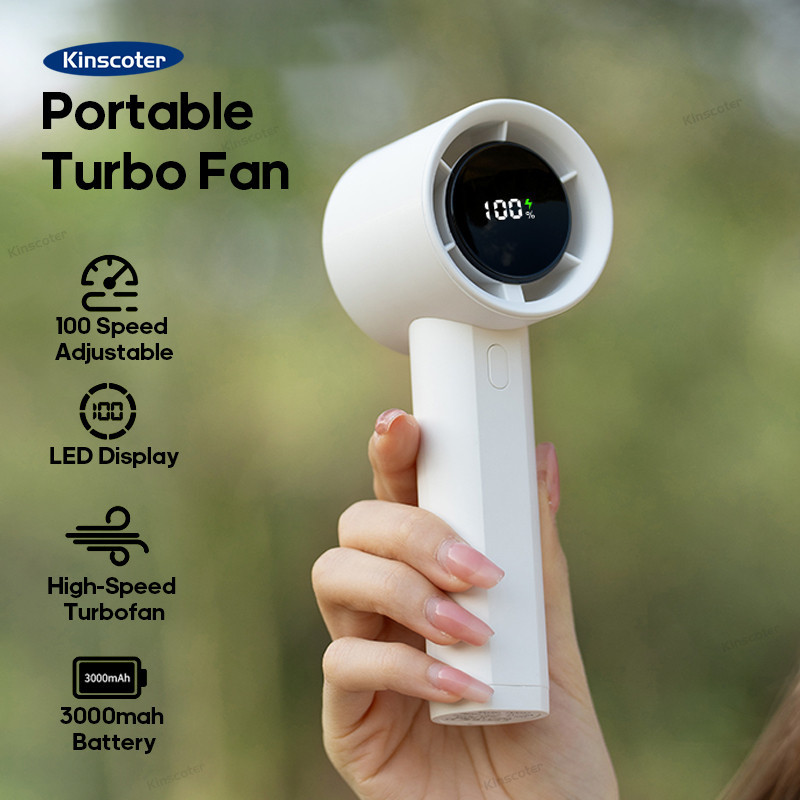 Powerful Handheld Fan 100 speed infinitely adjustable High Speed Turbo ...