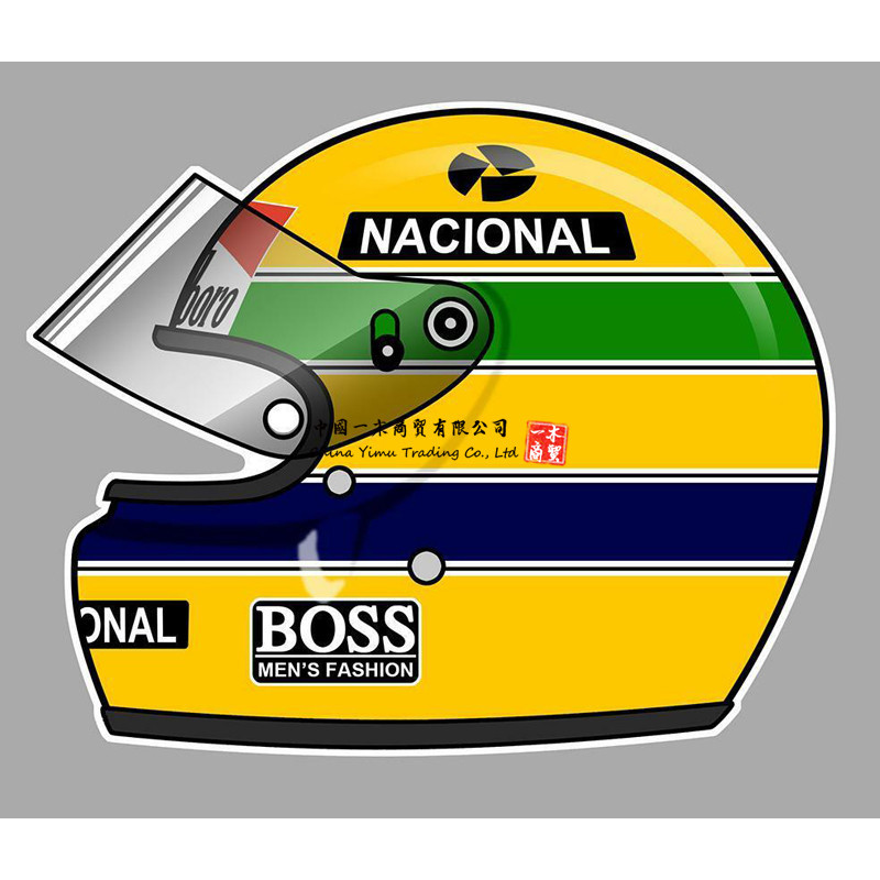 -Film Sexi Stickers For Ayrton Senna Helmet Left Vinyl Sticker Left ...
