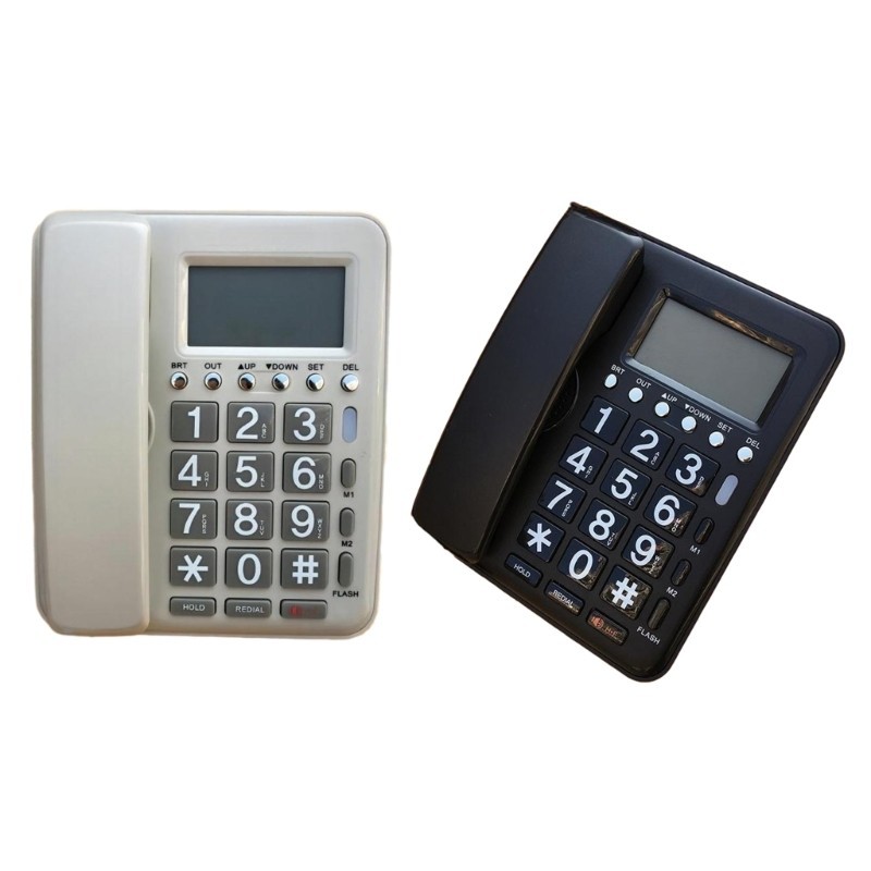 ☢Telephone Big Buton Home Phone Landline Caller Display with Backlit No ...