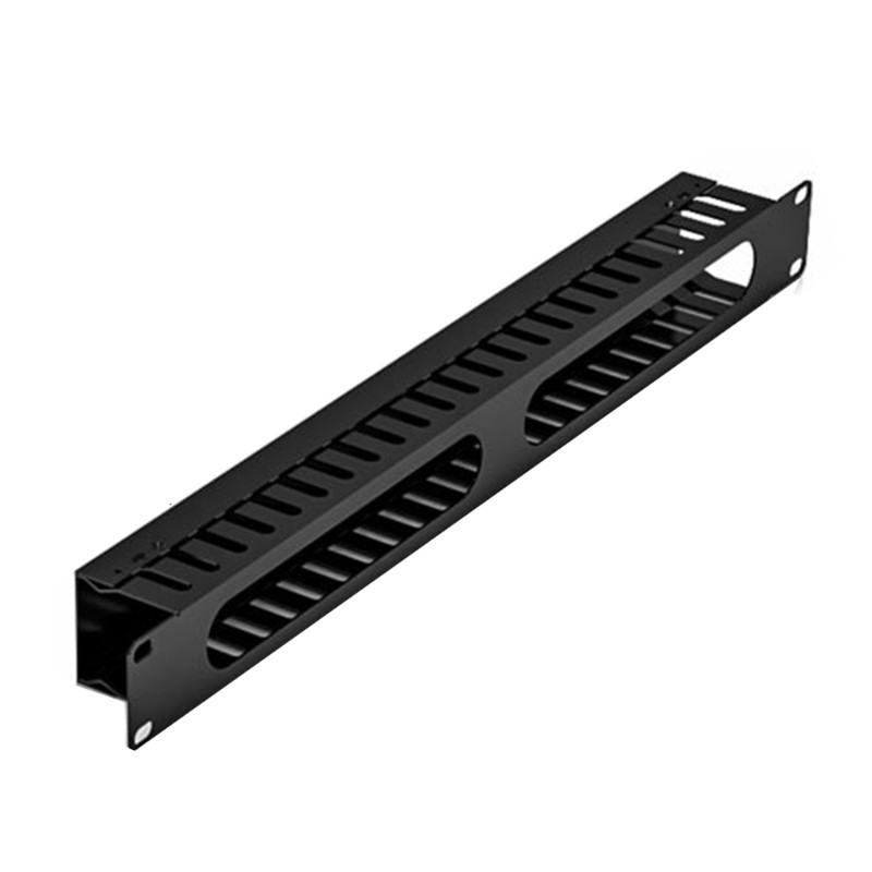 ☂19in 1U Cabinet Rack Pass-through 24 Port CAT6 Patch Panel RJ45 ...