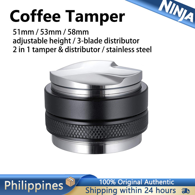 Dual Head Coffee Leveler Adjustable 51/53/58mm Stainless Steel Coffee ...