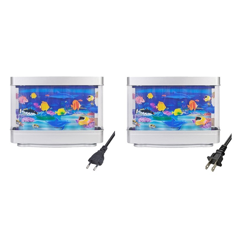 ☍Artificial Tropical Fish Tank Lamp Aquarium Night Light Virtual Ocean ...