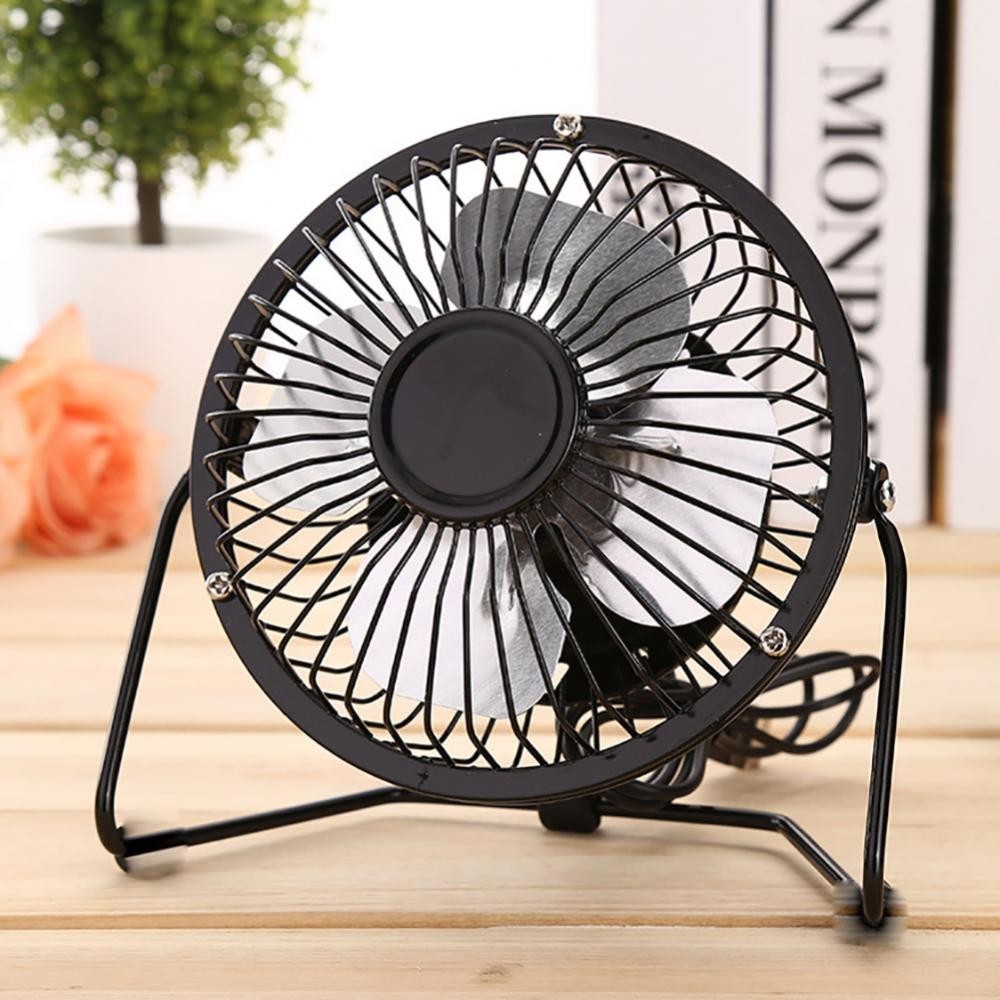 USB Fan 4 inch Portable USB Charged Metal Mute Table Cooling Fan Home ...