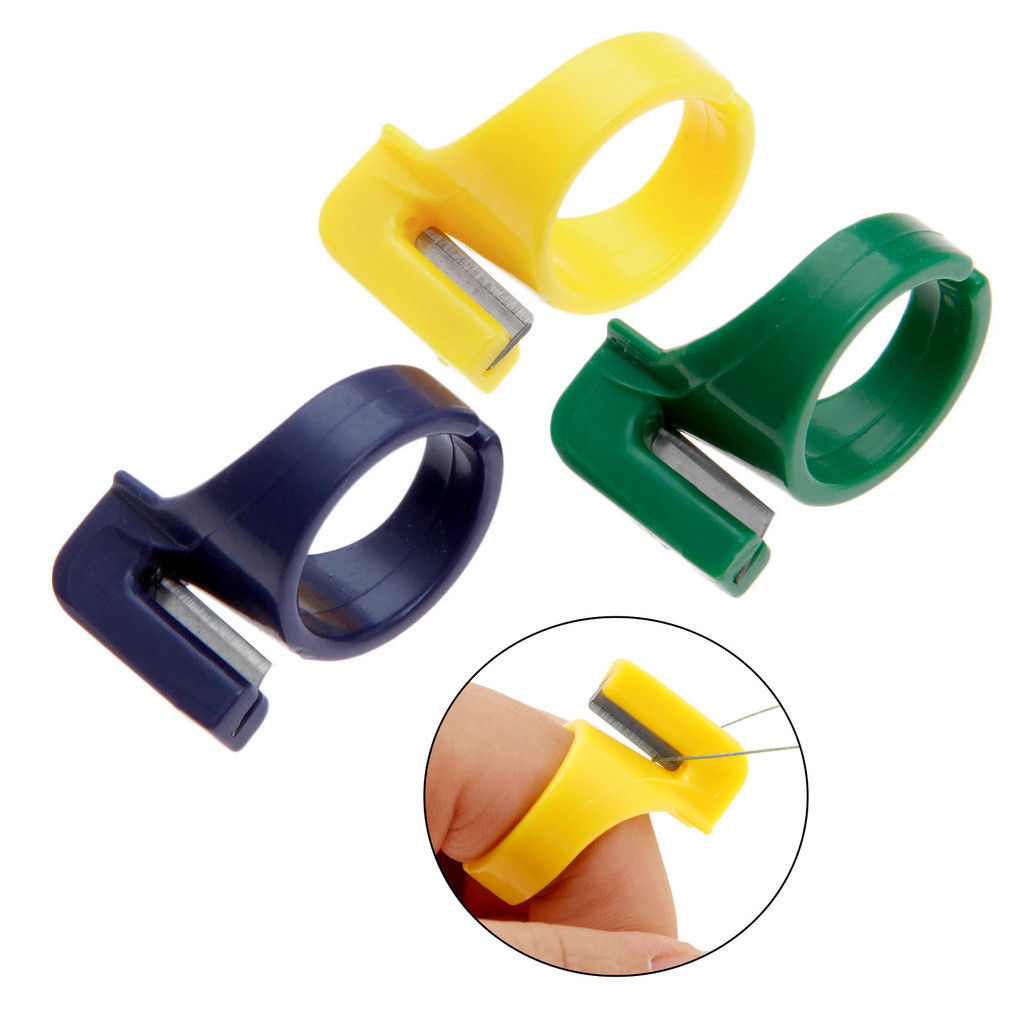 3Pcs/Lot Sewing Thimble Thread Cutter ABS Rings Finger Knife Thimbles ...