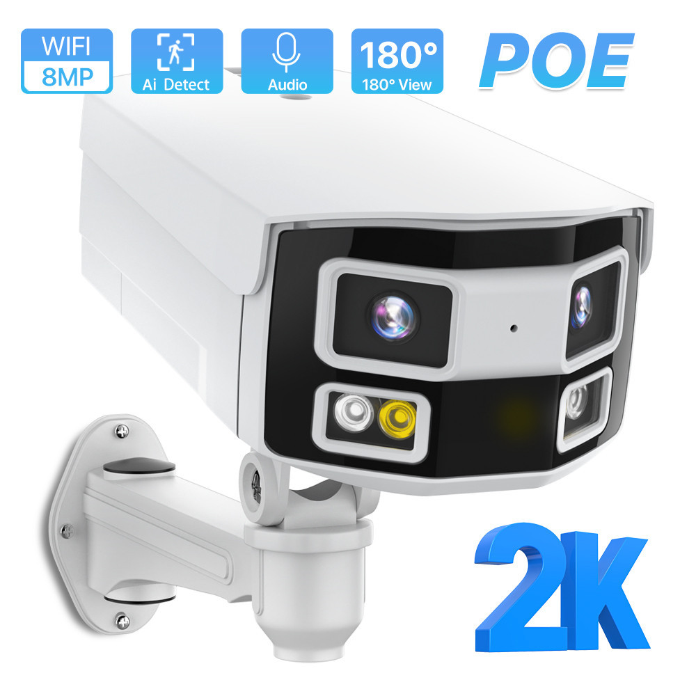 ~4K Dual Lens IP Camera Outdoor 180° View Angle Panoramic Security ...