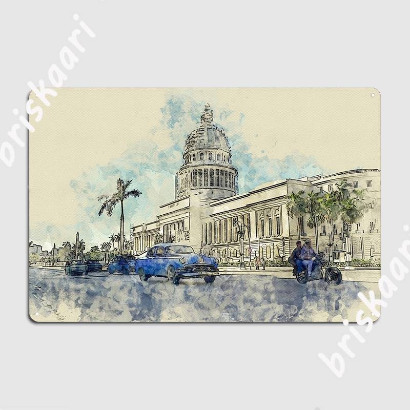 ☄Havana Cuba Beautiful Artwork Cuba Travel City Metal Sign Cinema ...