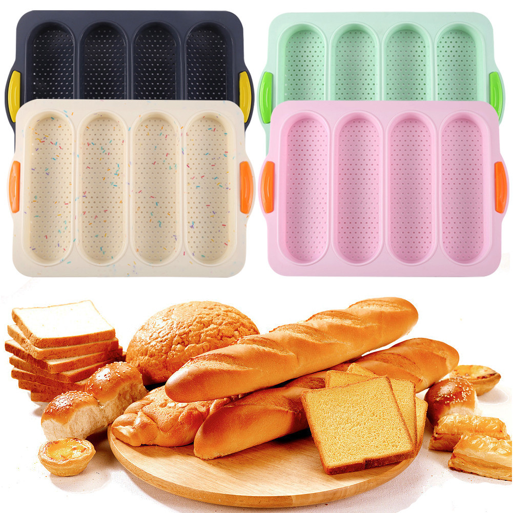 ♡Silicone Loaf Pan 4 Wave French Bread Bake Mold Heat Resistant Baking ...