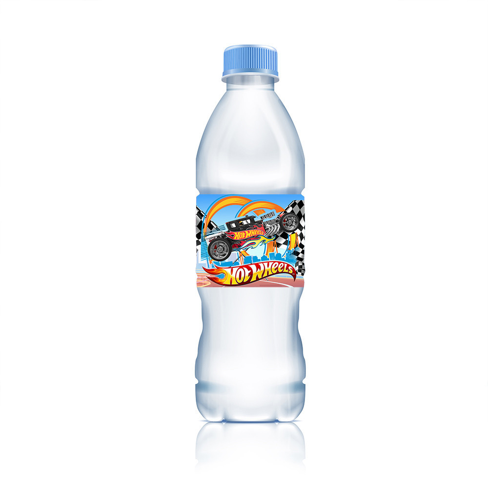 ┲Hot Wheels Car Water Bottle Wraps Labels Birthday Labels Stickers ...
