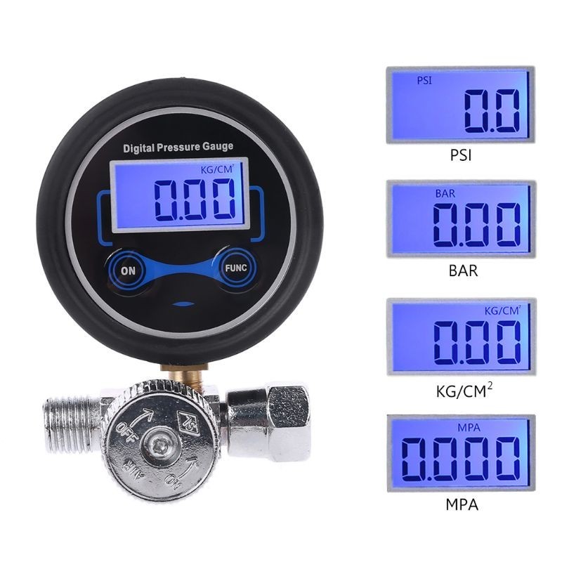 ღ1/4\" Digital Air Compressor 200PSI/BAR/KPA/KG/CM2 Pressure Regulator ...