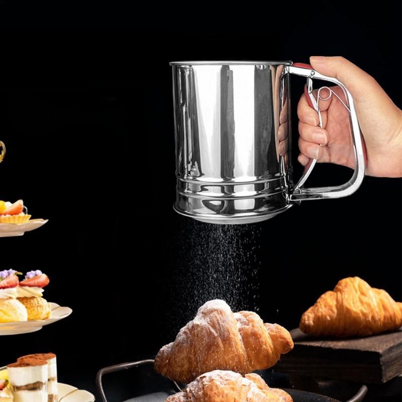 Semi-automatic flour sifter hand-held flour sieve household filter ... Semi-automatic flour sifter hand-held flour sieve household filter ...
