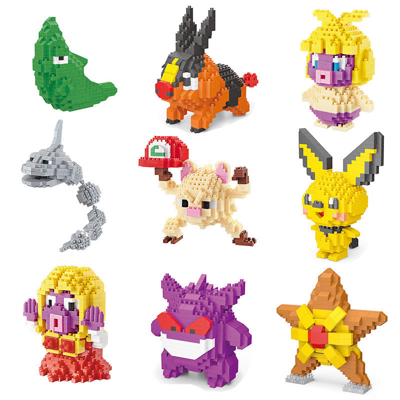 Pokemon Pikachu Mini Building Blocks Anime Gengar Bricks Cartoon Action ...