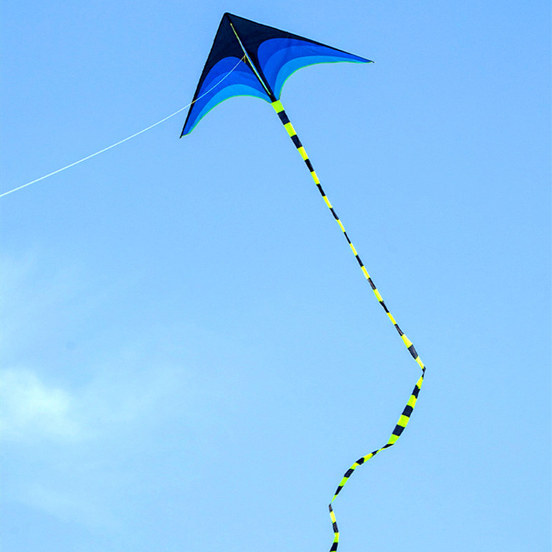free shipping large delta kite blue prairie kite toys with10m tails ...