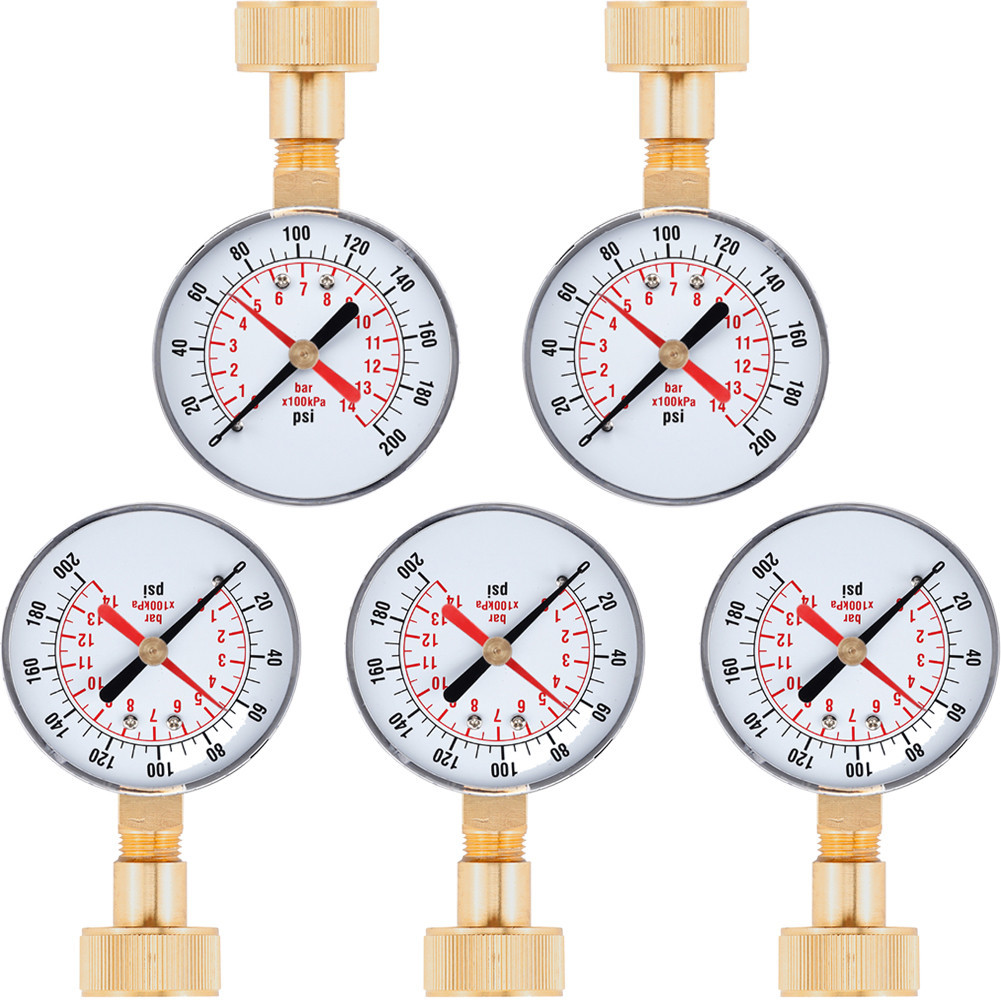 Dial Digital Pressure Meter 0-200 PSI Dual Scale Manometer 0-14 Bar ...