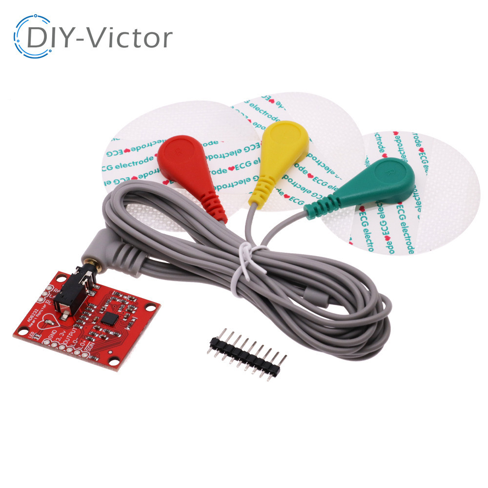 ☀Muscle signal sensor EMG Sensor Ecg module AD8232 ecg measurement ...
