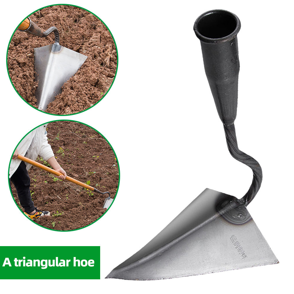 ♀Furrow Hoe Triangle Agricultural Land Turning Loose Soil Hoe Hand Plow ...