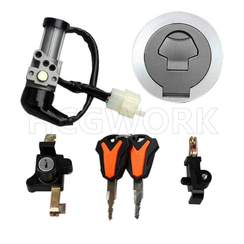 Motorcycle Accessories Door Lock Key Set Ignition Switch Side Cover ...
