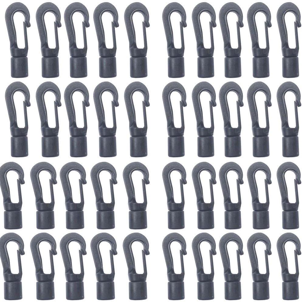 ☆8mm ID Bungee Shock cord Ends J Shape Hooks Clip for Kayak Canoe Boat ...