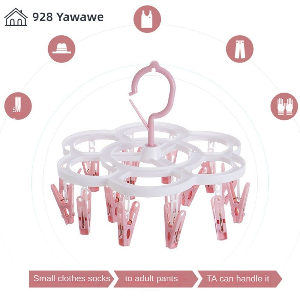 Plastic Clothes Dryer Rack 360 Angle Swivel Design With 16 Clips ...