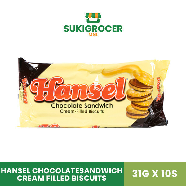 Hansel Chocolate Sandwich Cream Filled Biscuits 31G x 10s | Shopee ...