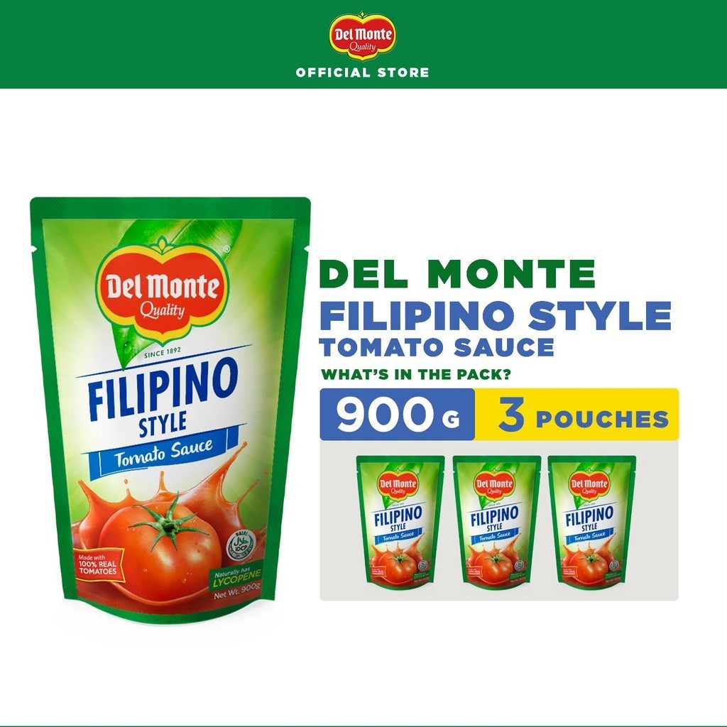 DEL MONTE Tomato Sauce Filipino Style Sauce 900g x3: with 100% real ...