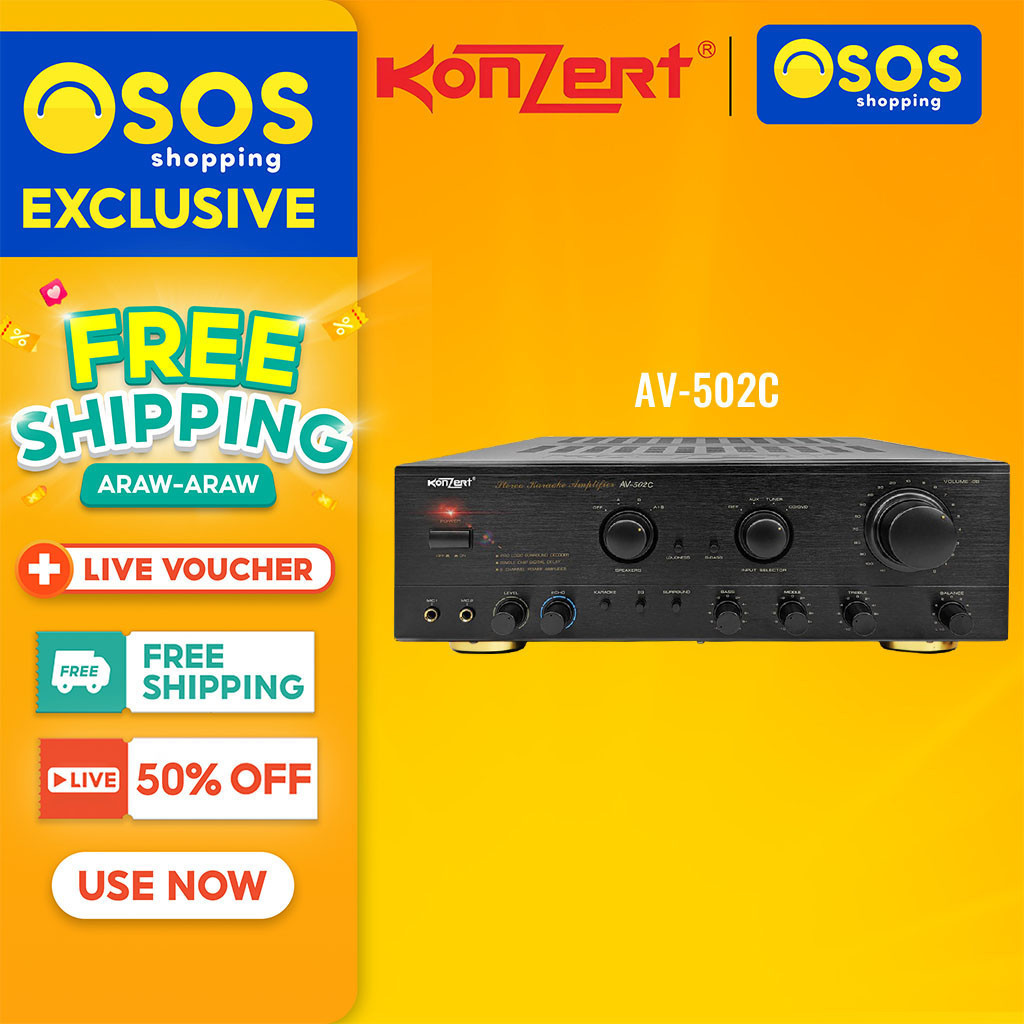 Konzert Original Stereo Karaoke Integrated Amplifier 500 Watts x 2CH 8 ohms AV-502C •OSOS ...